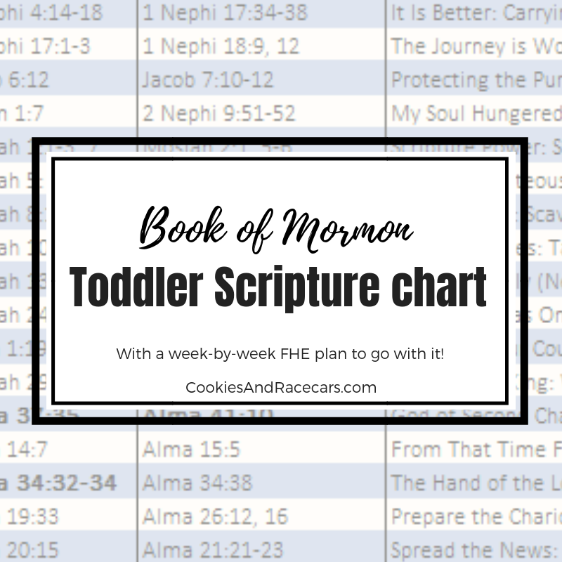 My Book of Mormon Scripture Chart & FHE Plan for Toddlers – Cookies ...