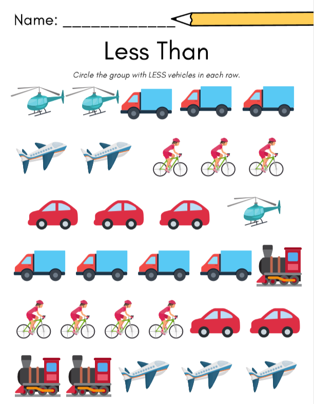 Vehicles Worksheet Pack – Cookies & Racecars
