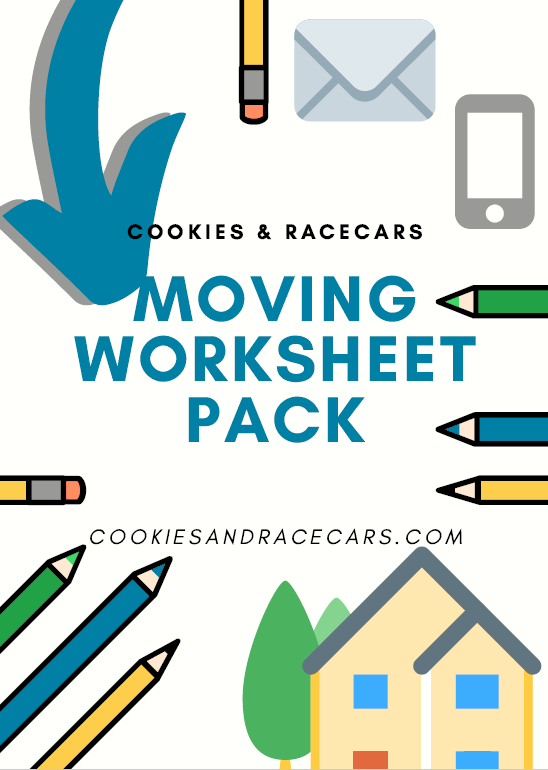 Moving Worksheet Pack – Cookies & Racecars